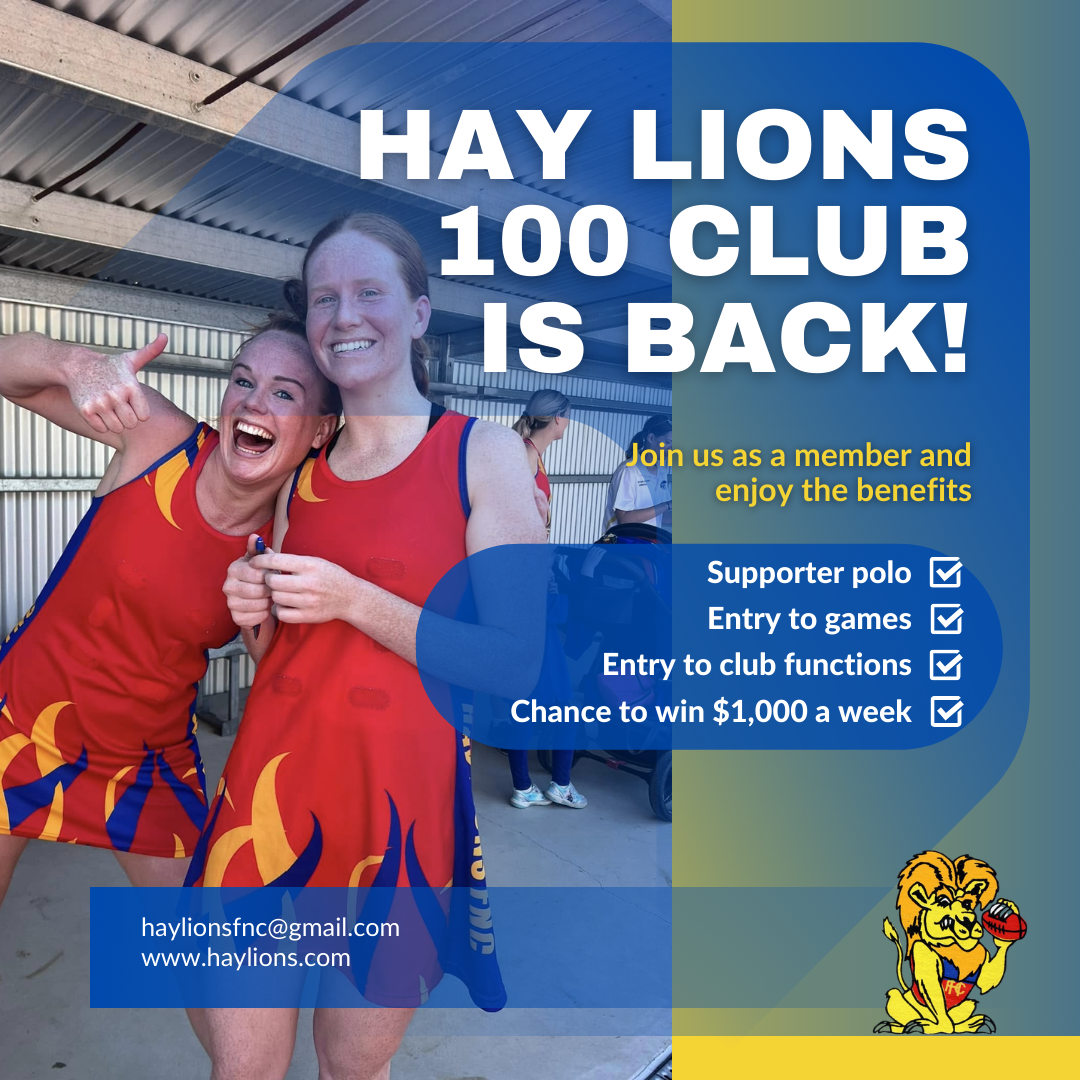 100 Club – Hay Lions Football Netball Club
